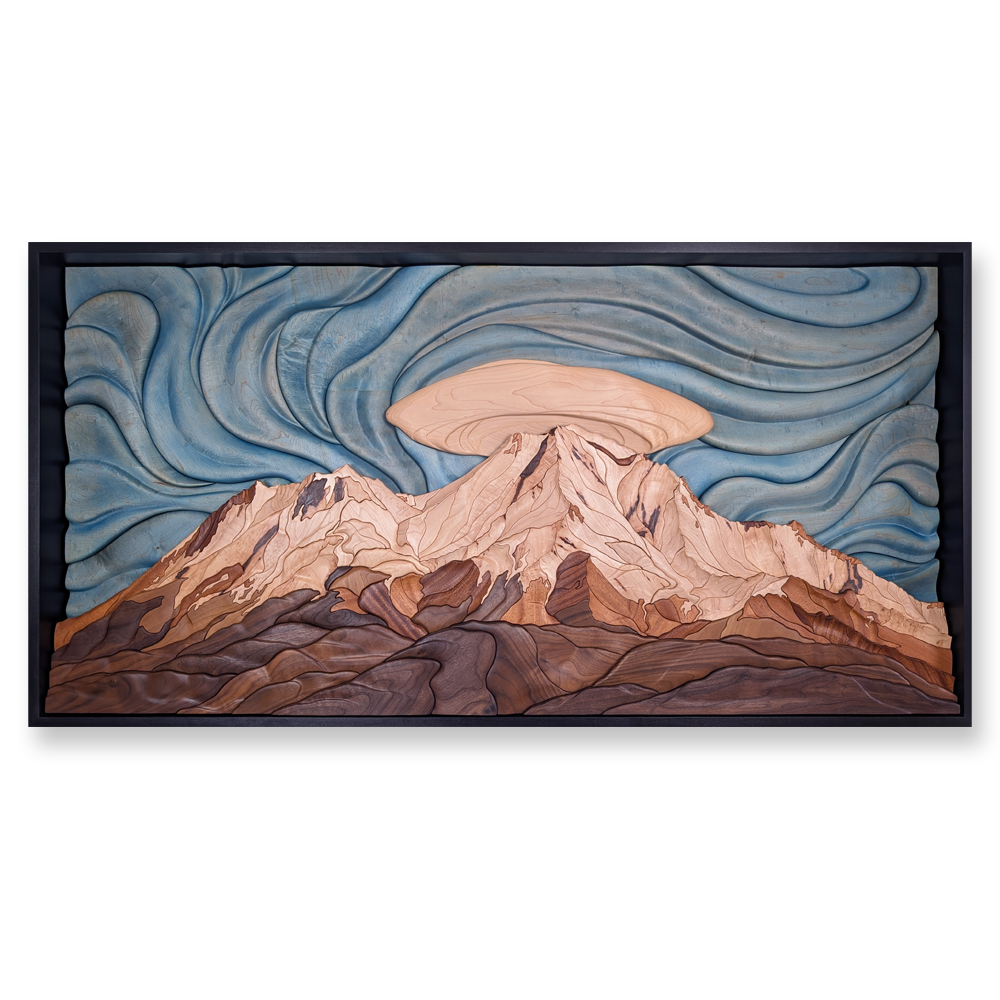 Venerated Heights | Handcrafted Wood Mountain Sculpture | Mount Shasta ...